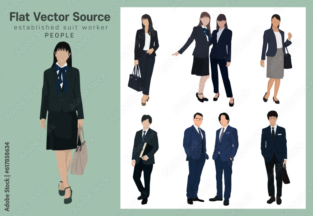 Office Workers Standing Silhouette