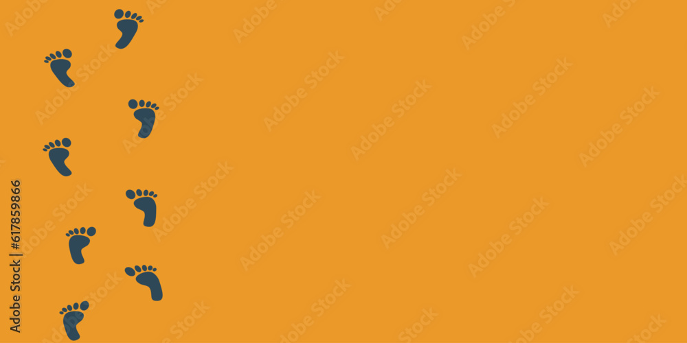 Traces of human foot. Paw vector foot trail print of human man Paw ...