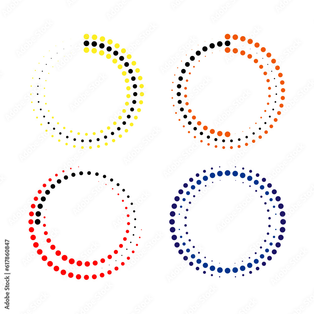 Abstract circular frame of dots. Conditional frame border on a white ...