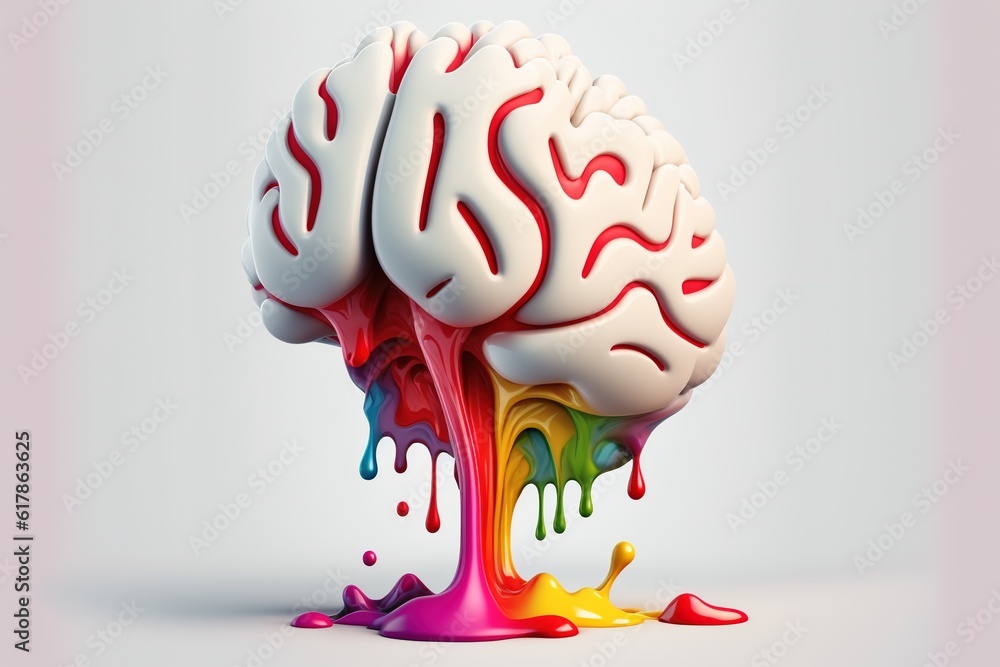 Brain Cute Cartoon Healthy Human Anatomy Internal Organ Character Set