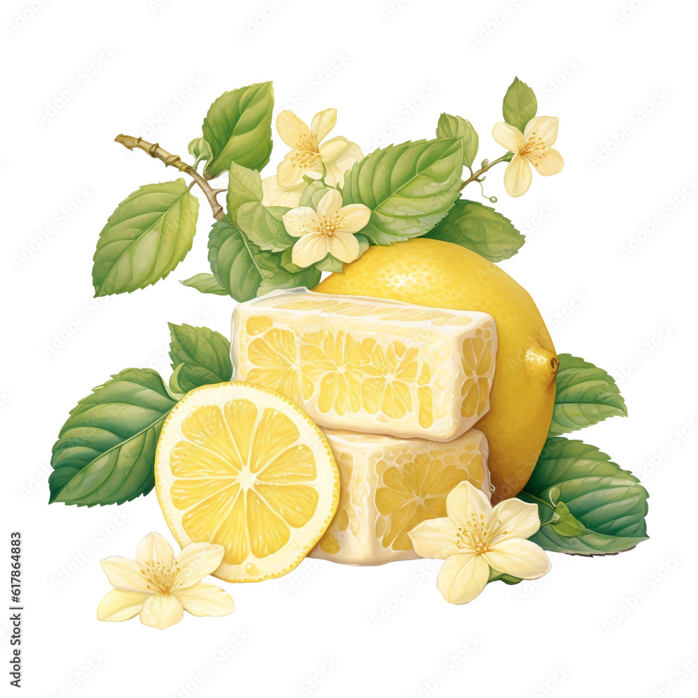 Lemon Bar Watercolor Clipart, Lively Lemon Watercolor Painting, Citrus ...