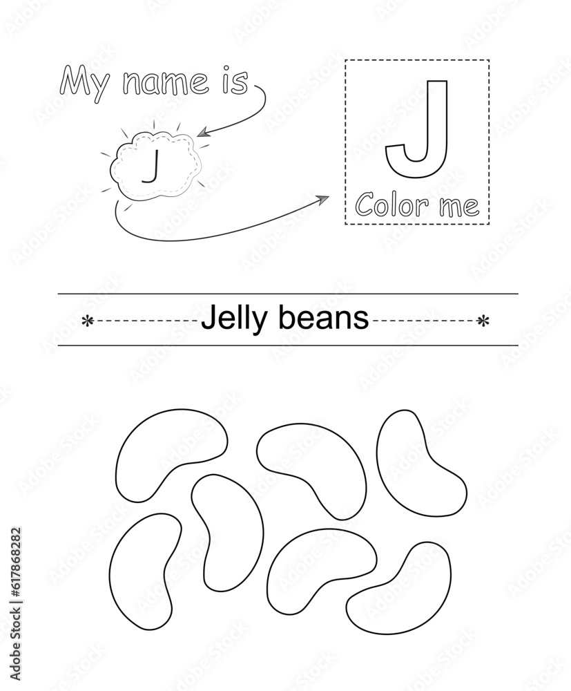 Color the letter and picture. Educational children game. Coloring ...