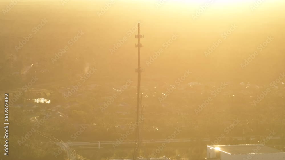 Tall telecommunication radio cell tower with wireless communication 5g ...