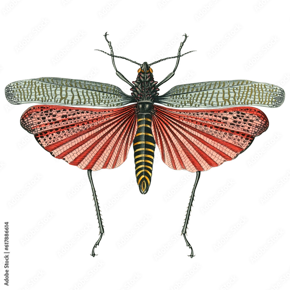 Scientific Illustration: Rare Flying Insect Illustration Tropical Fauna ...