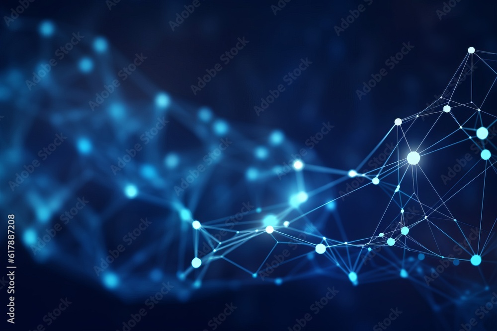 blue future technology business abstract background with a network grid ...