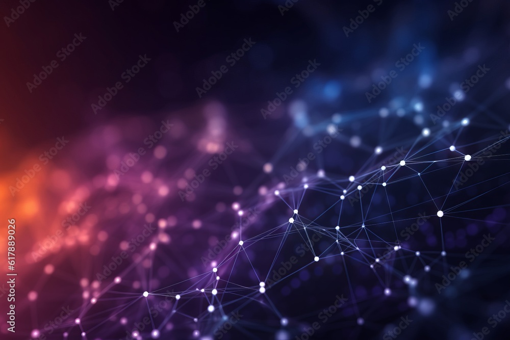technical abstract background with an interconnected network grid of ...