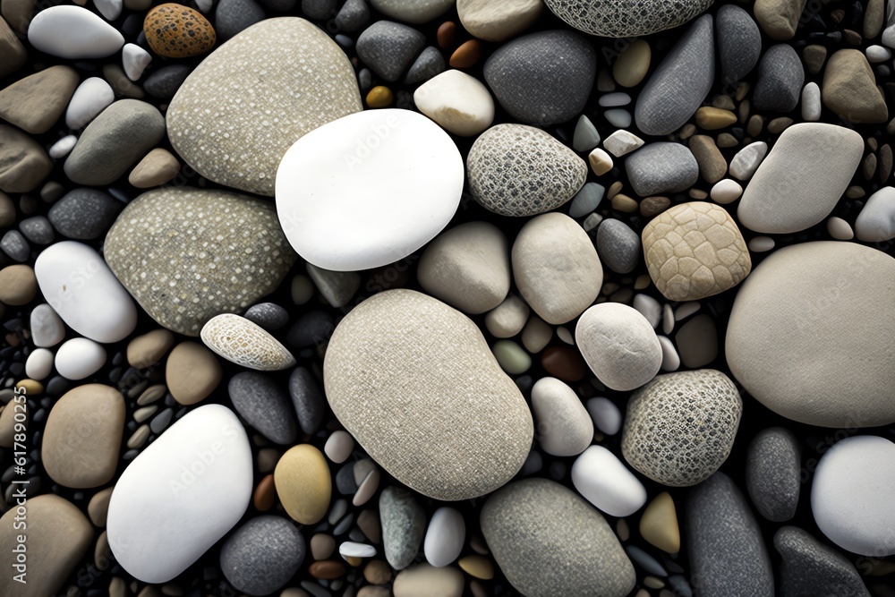 Pebble beach background. Smooth round wet pebbles texture background ...