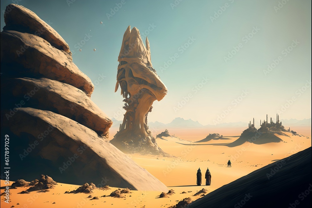 villeneuve dune enviro concept art alien desert landscape with strange ...
