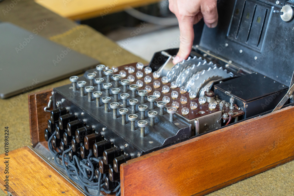 Enigma, the German cipher machine created for sending messages during ...