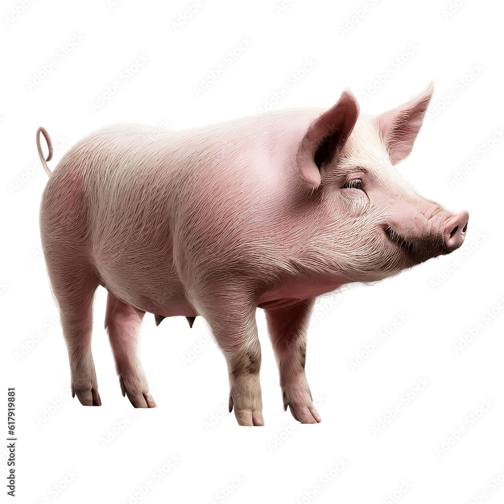 pig isolated over a transparent background. generative AI Stock ...