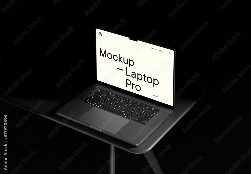 Dark Laptop Mockup Stock Template | Adobe Stock