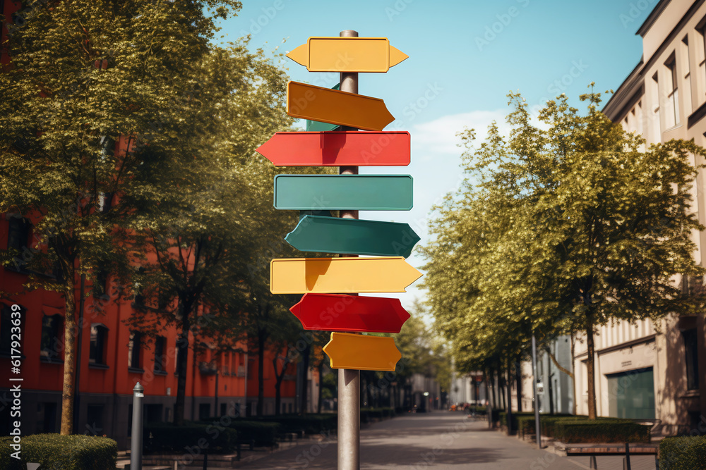 Street signage in Latin cities mockup The signages that indicate places ...
