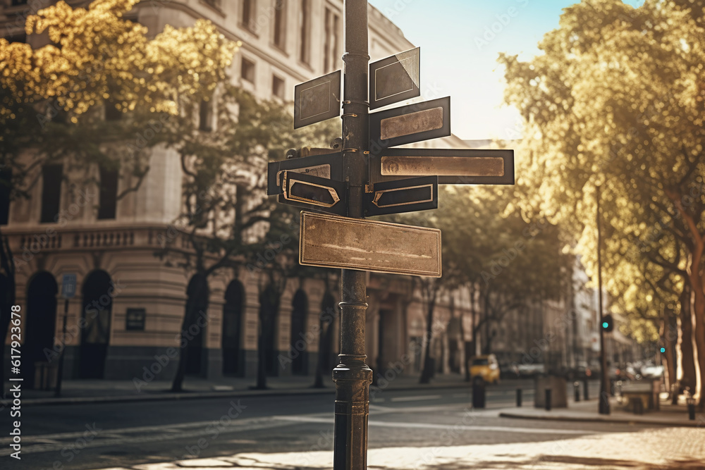 Street signage in Latin cities mockup The signages that indicate places ...