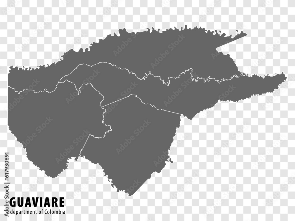 Blank map Guaviare Department of Colombia. High quality map Guaviare ...