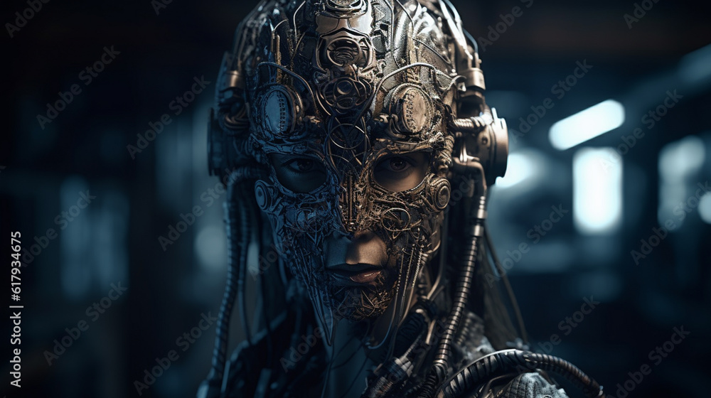 An illustration of a stylized giger like alien energy tehnology ...