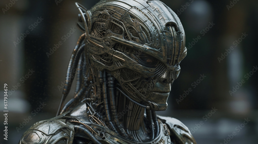 An illustration of a stylized giger like alien energy tehnology ...