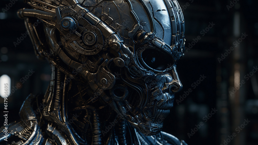 An illustration of a stylized giger like alien energy tehnology ...