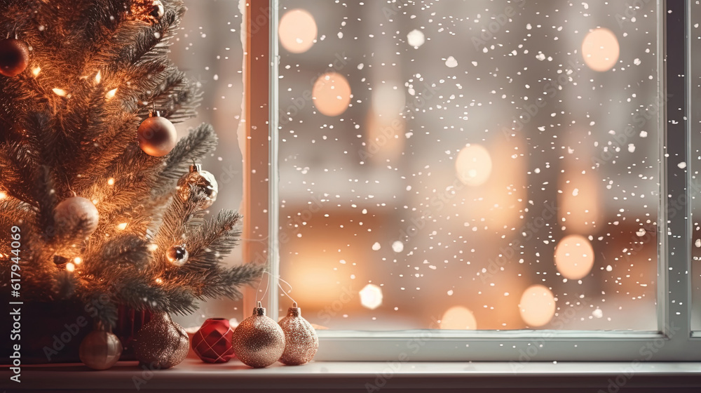 Background Christmas window sill Stock Illustration | Adobe Stock