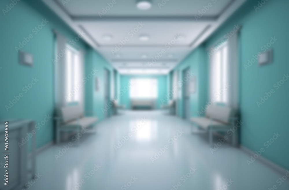 Blurred hospital interior medical background AI generated Stock ...