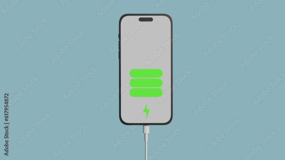 Smartphone charging 3d animation. Smartphone charging animation with ...
