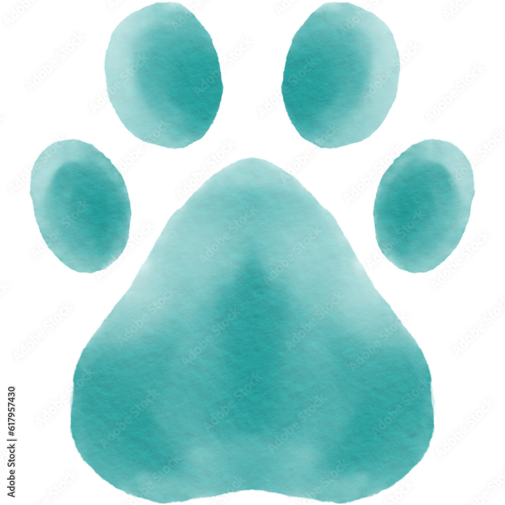 Watercolor Paw Print Clipart, Cat And Dog Paws Clipart png Stock ...