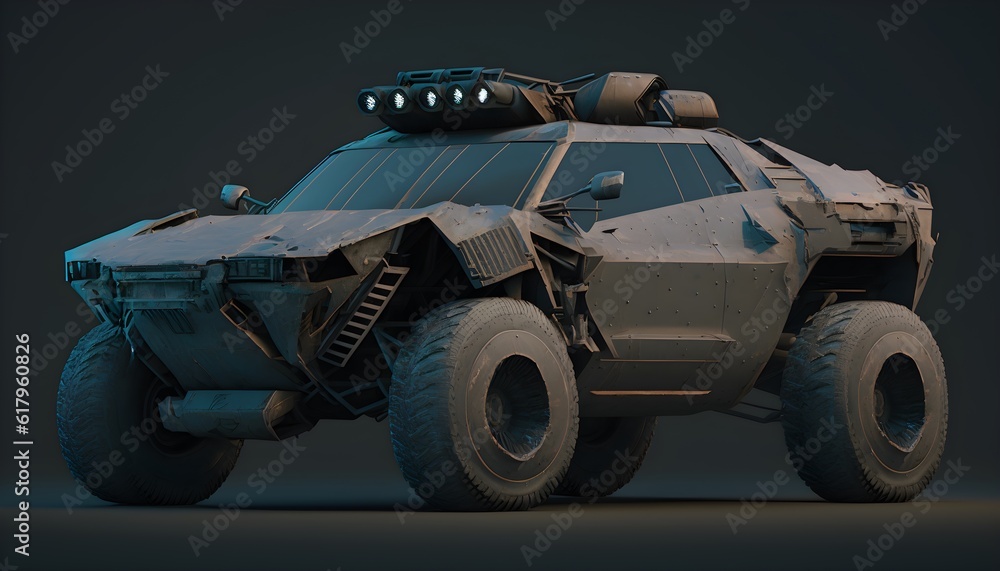 Id like you to create an image of a 4x4 car that has a futuristic ...