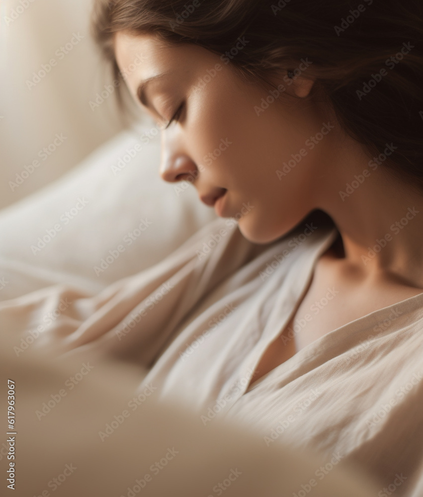 Portrait of sleeping woman. Stock Illustration | Adobe Stock