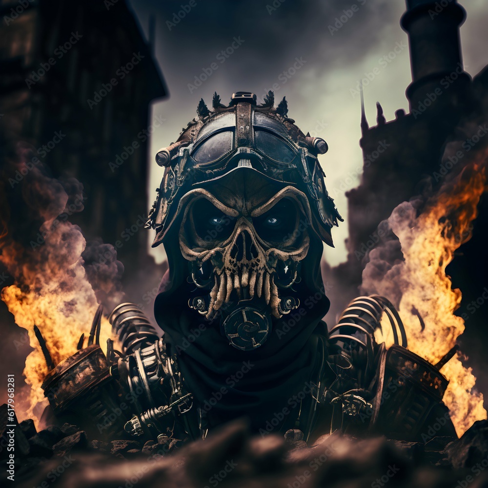 Castles despair skulls gas mask apocalypse winged Biker gang low rider ...