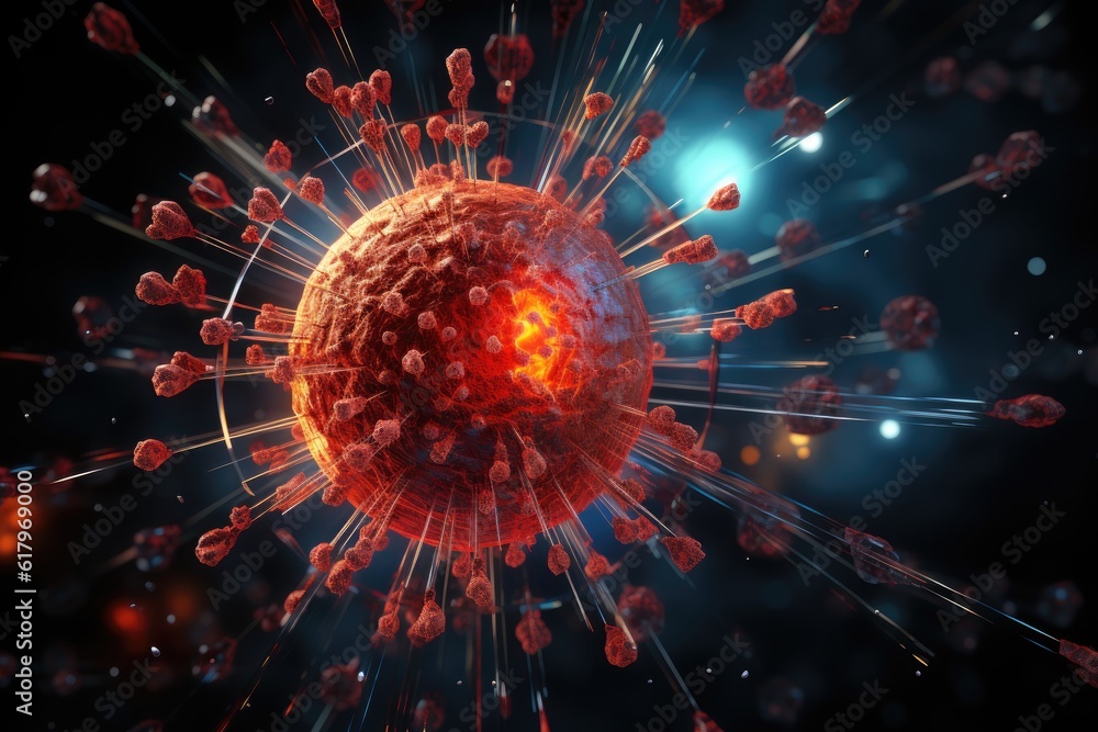 ภาพประกอบสต็อก Titanes Microscópicos: Ilustración Artística de una ...