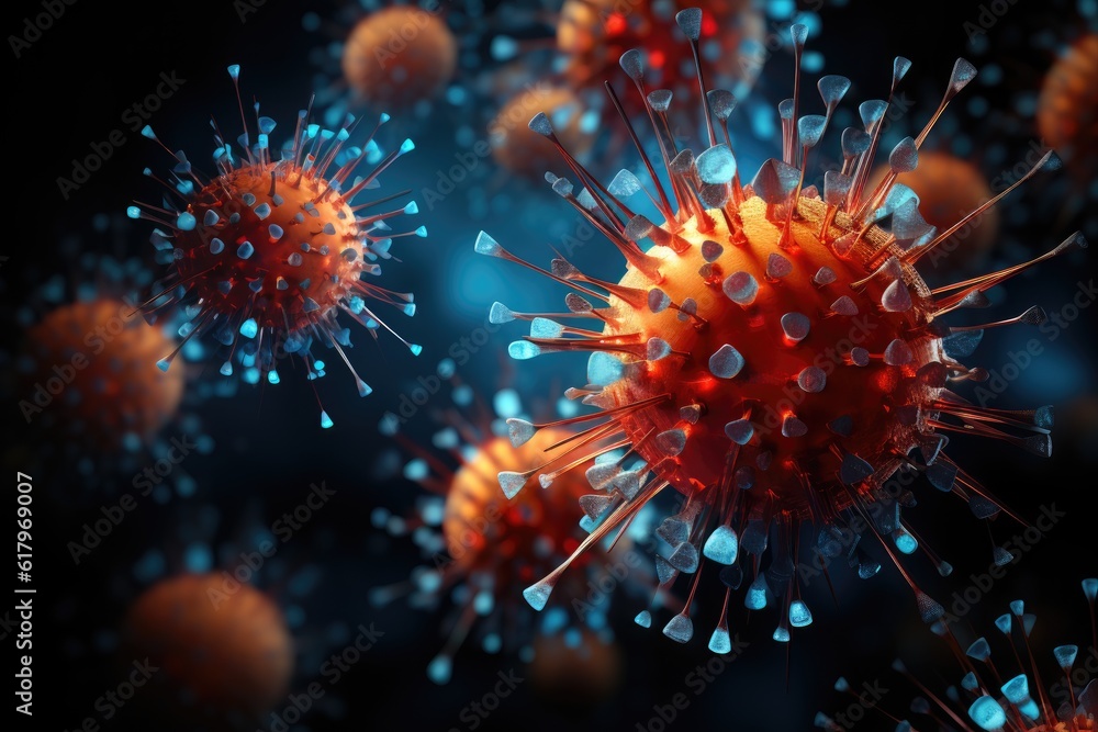 ภาพประกอบสต็อก Titanes Microscópicos: Ilustración Artística de una ...