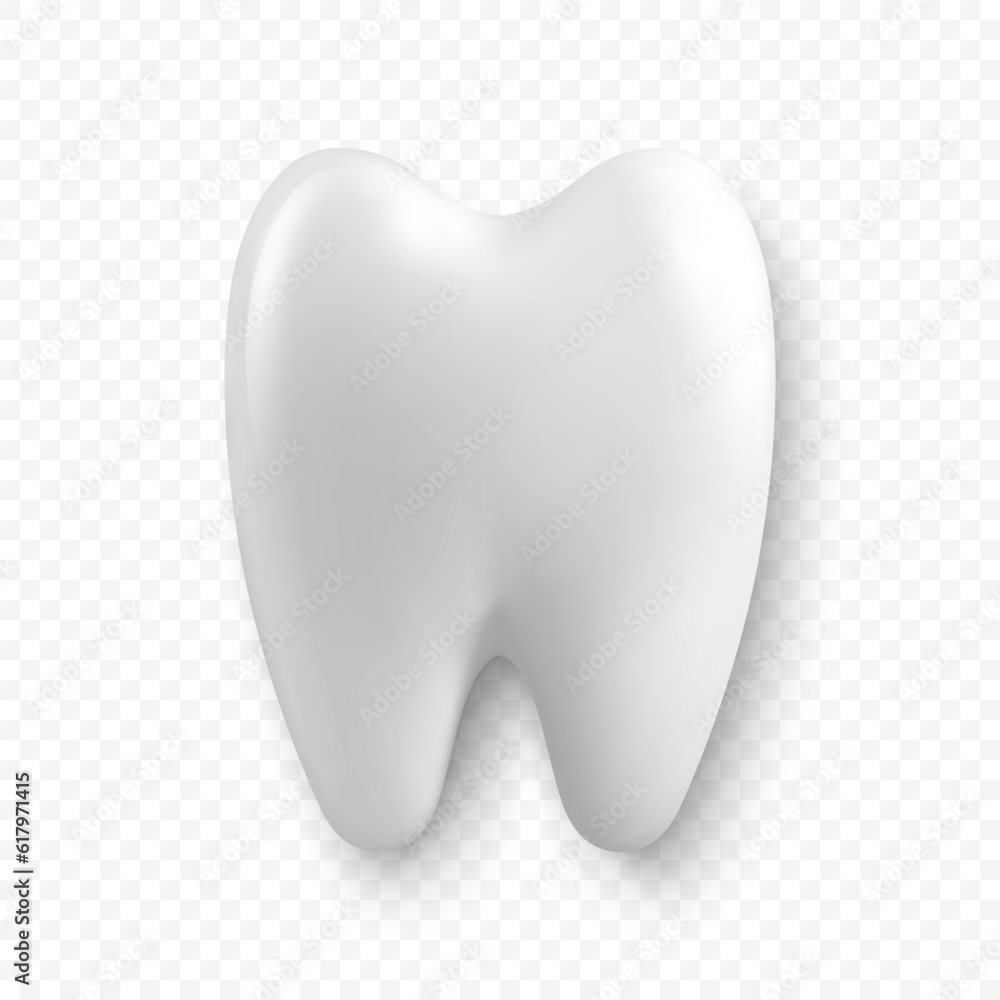Vector 3d Realistic Tooth. Dental Inspection Banner, Plackard. Tooth ...