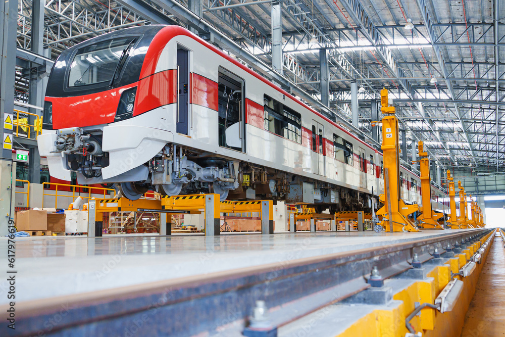 Sky train or depot maintenance plant. Red Line train Bang Sue Grand ...