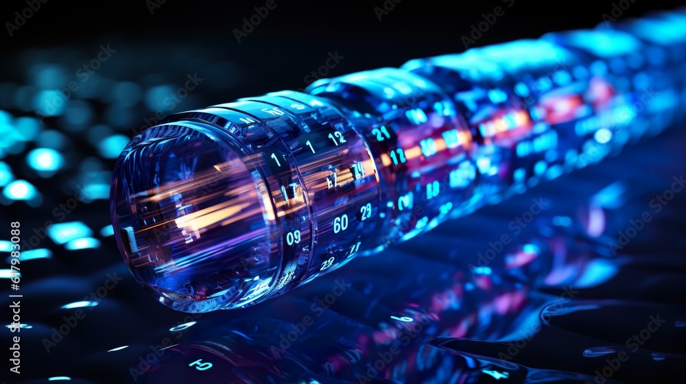Fiber optic cable with binary codes, generative AI ilustração do Stock ...