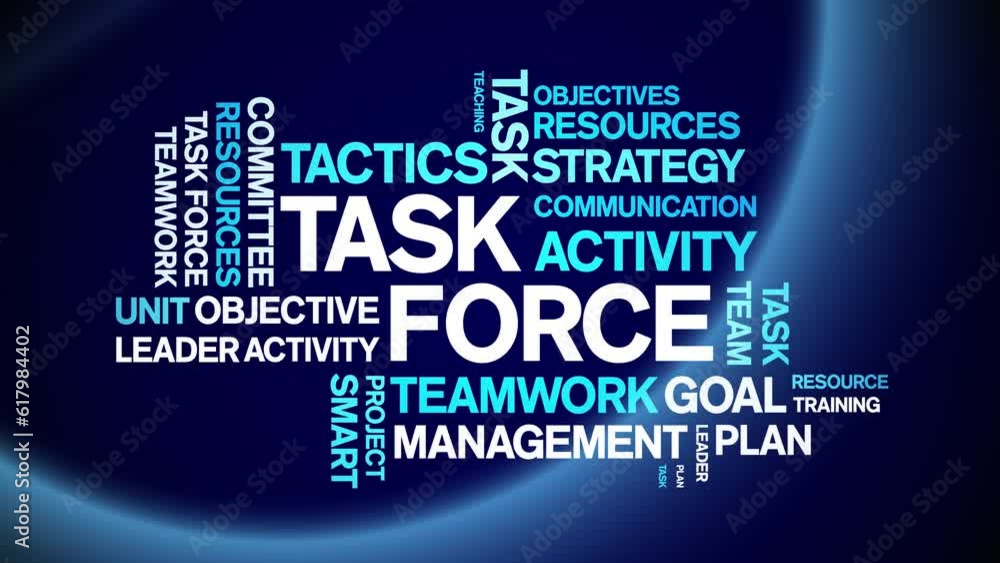 Task Force animated tag word cloud;text design animation kinetic ...