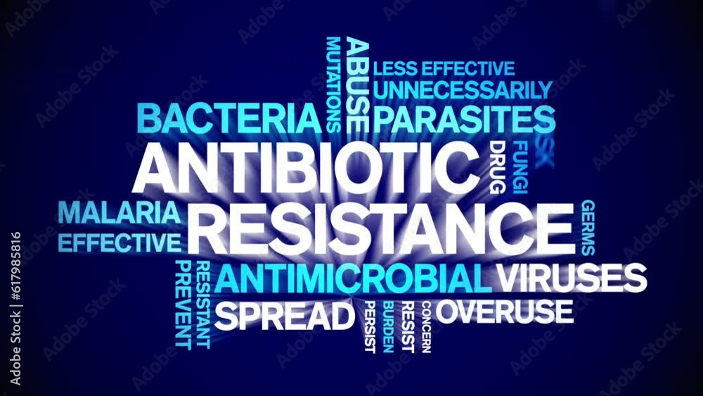 Antibiotic Resistance animated tag word cloud;text design animation ...