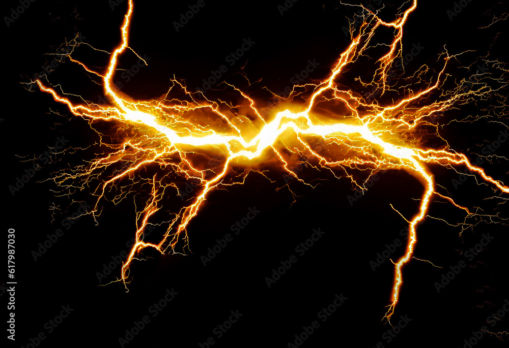 Rayo o energía en distintos colores sobre fondo negro Stock Photo ...