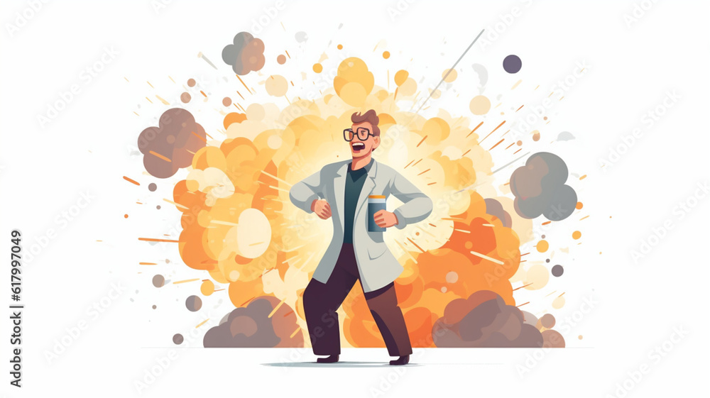 科学者が実験に失敗して大爆発 Mad scientist failed his experiment and exploded ...