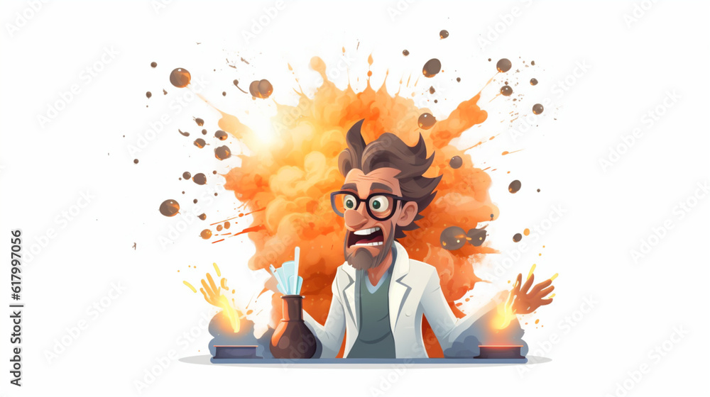 科学者が実験に失敗して大爆発 Mad scientist failed his experiment and exploded ...