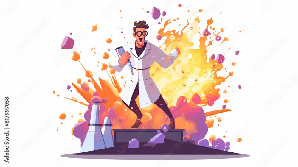 科学者が実験に失敗して大爆発 Mad scientist failed his experiment and exploded ...