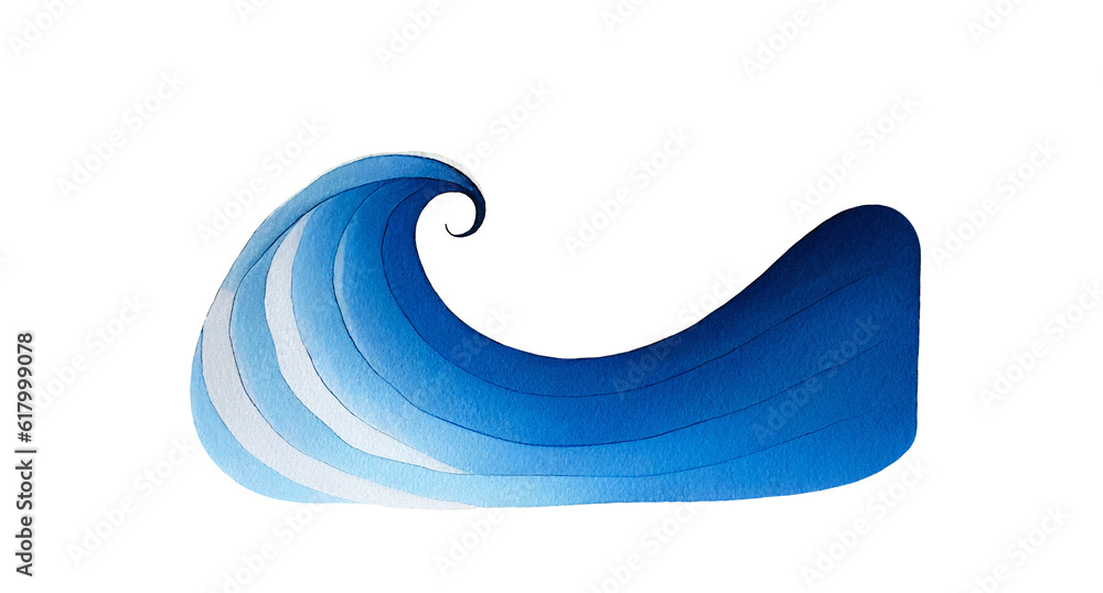 Transparent ocean water wave copy space for text. Isolated blue, teal ...