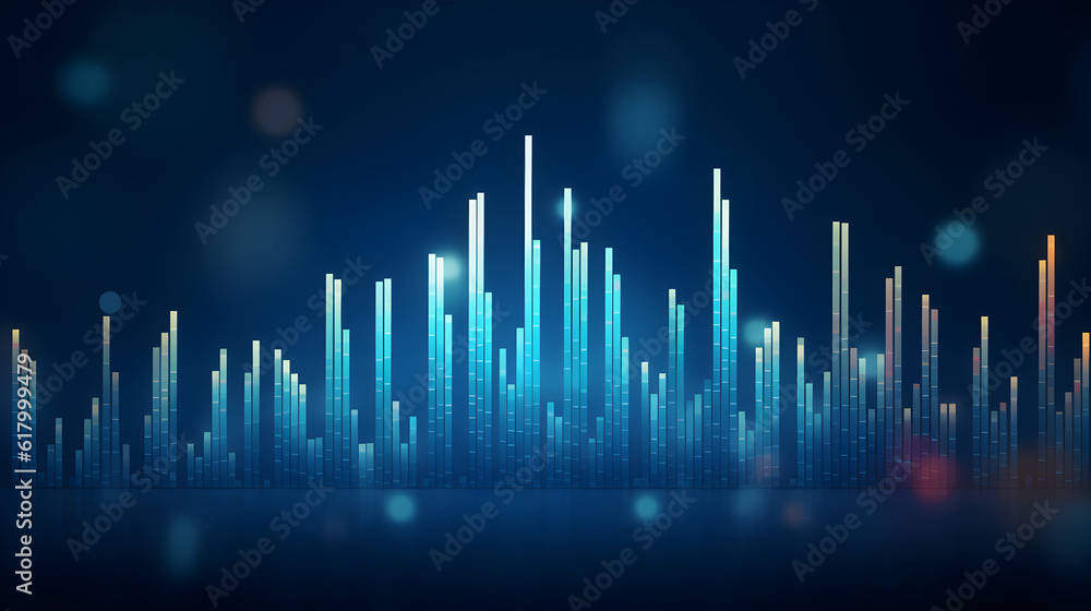 candlestick chart of stock market, a light navy and dark blue ...