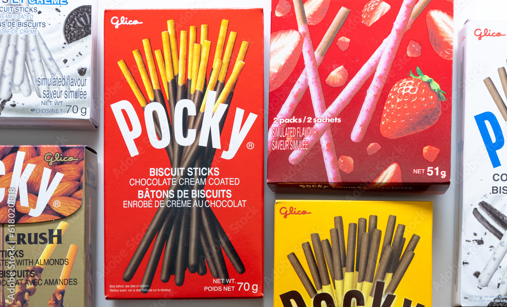 Calgary, Alberta, Canada. Jun 25, 2023. A box of Pocky, a Japanese ...