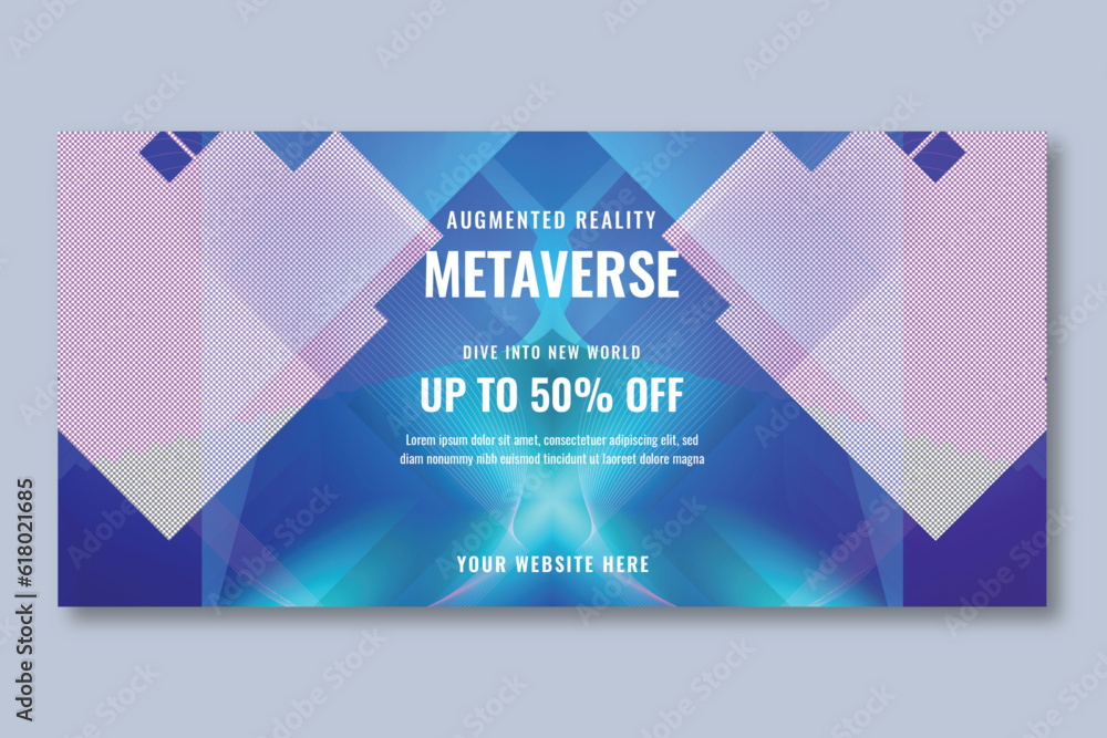 augmented reality banner design template for facebook cover Stock ...