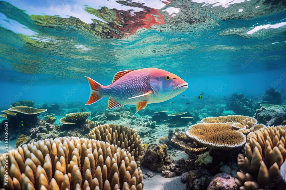 Underwater Fish Swimming. Created using generative AI tools Stock ...