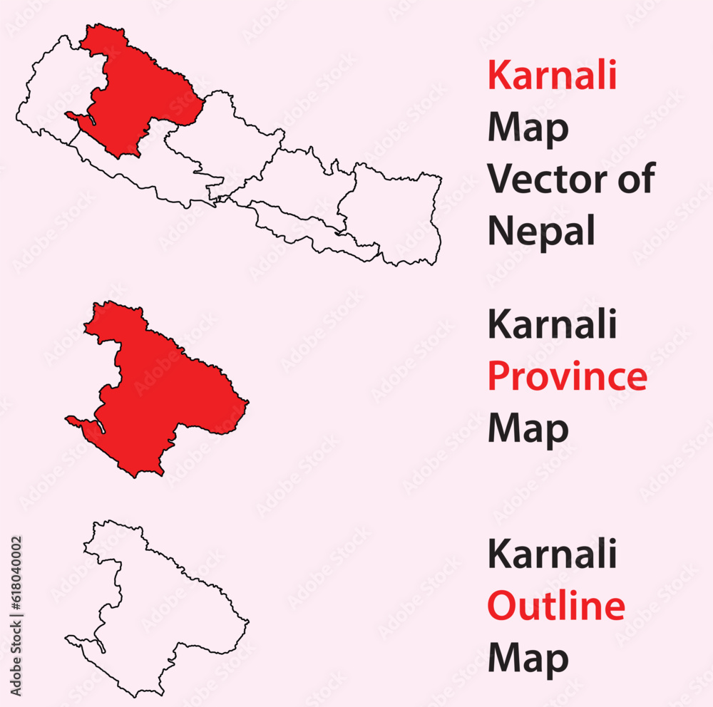 Karnali map vector of nepal, Karnali province of nepal, Karnali line ...