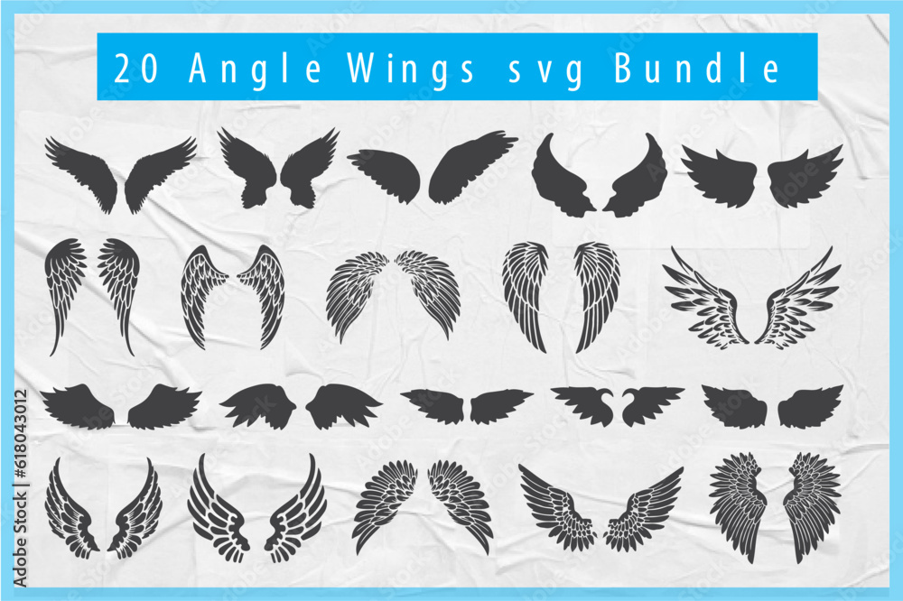 Angel Wings Svg, SVG Bundle, Angel Wings, Angel Clipart Svg, Angel ...