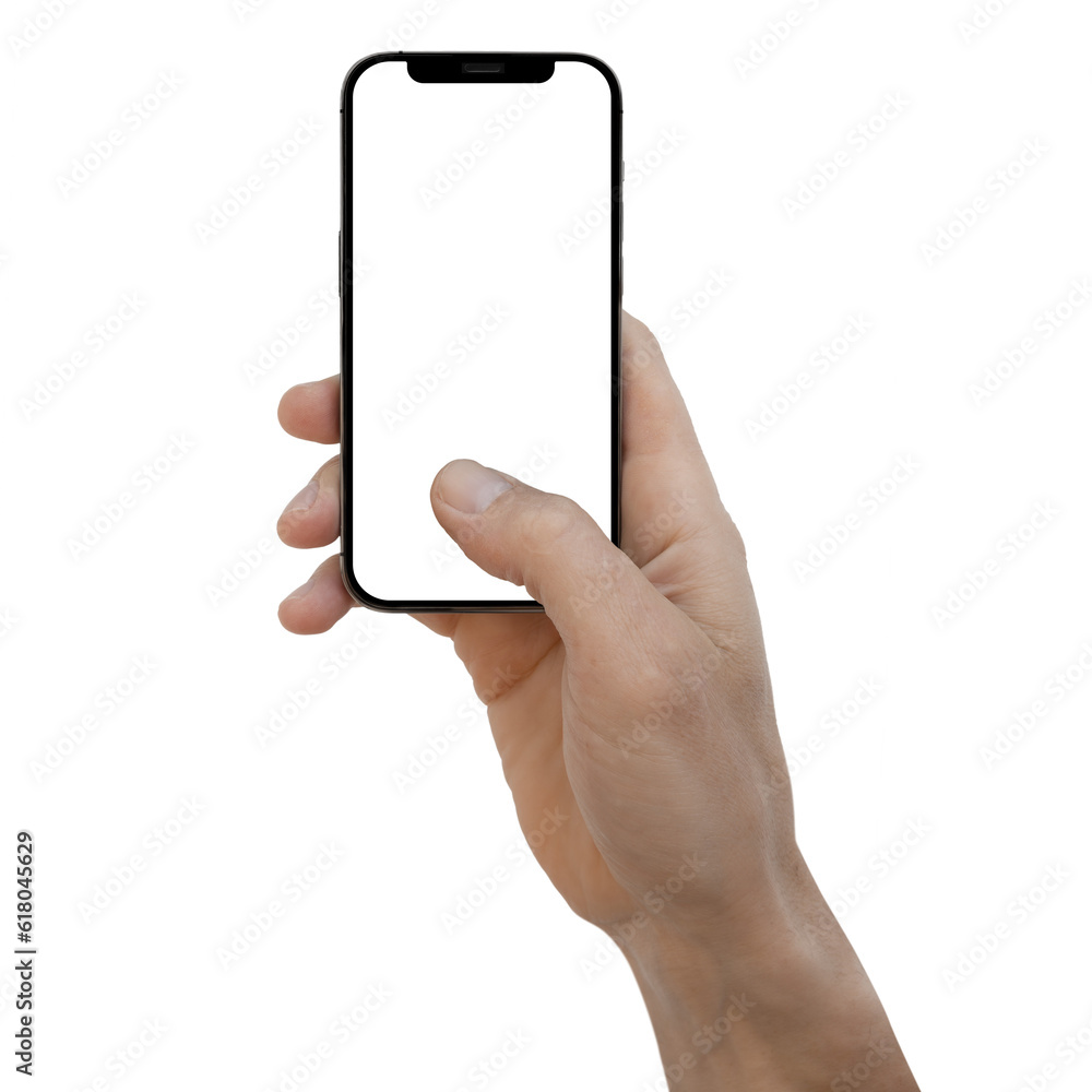 phone iphone in a hand on a transparent background in PNG format Stock ...
