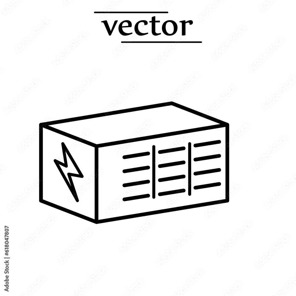 Battery Energy Storage System icon flat illustration on white ...