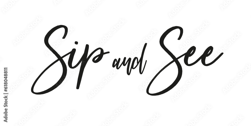 Vetor de Sip and see invitations. Baby Shower invite text. Sip and see ...