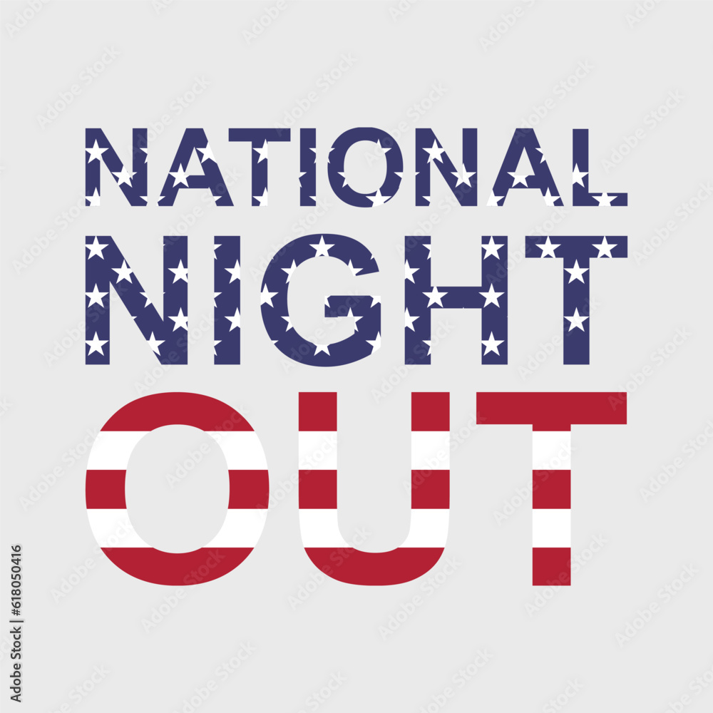 National Night Out vector illustration. Community-police awareness ...